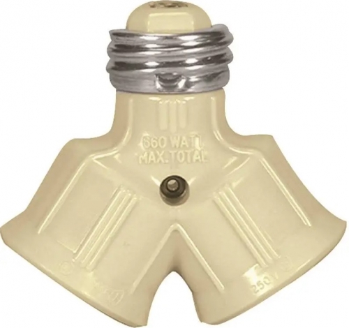 Eaton Wiring 660W Socket Adapter, Polarized, Dual Med. Base, Keyless "Y ...