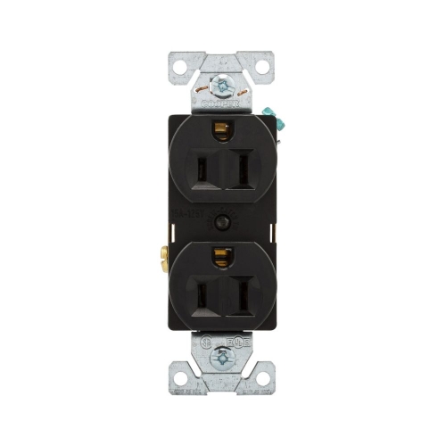 Eaton Wiring 15A Receptacle, Flush Strap, Comm. Grade, 2-Pole, 3-Wire ...