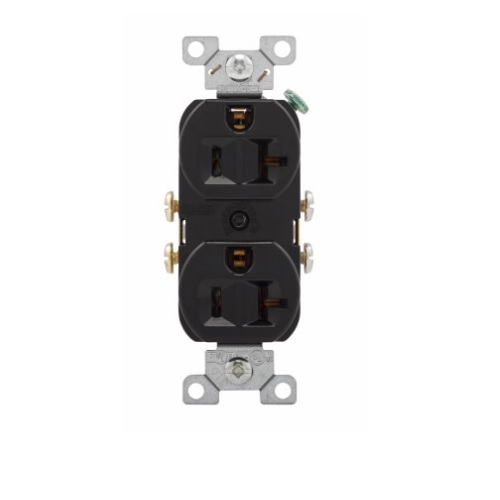 Eaton 20 Amp Duplex Receptacle, Side-Wired, Commercial Grade, Black ...