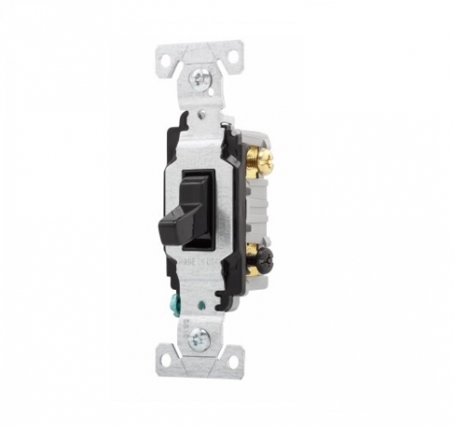 Eaton Wiring 15 Amp Toggle Switch, 3-Way, Commercial, Black (Eaton ...