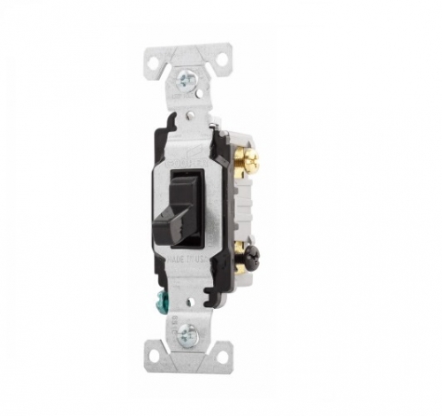 Eaton Wiring 20 Amp Toggle Switch, 3-Way, Commercial, Black (Eaton ...