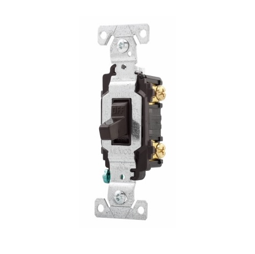 Eaton Wiring 15 Amp Toggle Switch, 2-Pole, 120/277V, Brown (Eaton ...
