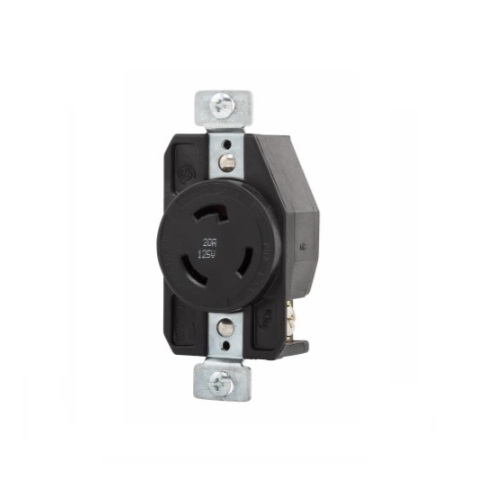 Eaton Wiring 20 Amp Locking Receptacle, Industrial, Safety Grip, Black ...