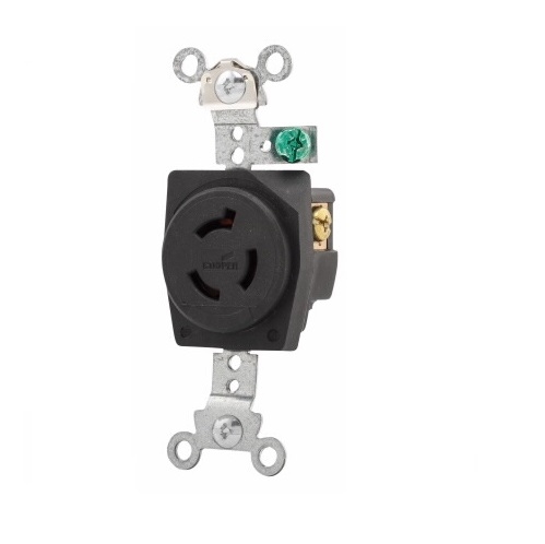Eaton Wiring 15 Amp Locking Receptacle, NEMA L6-15, 250V, Black (Eaton ...