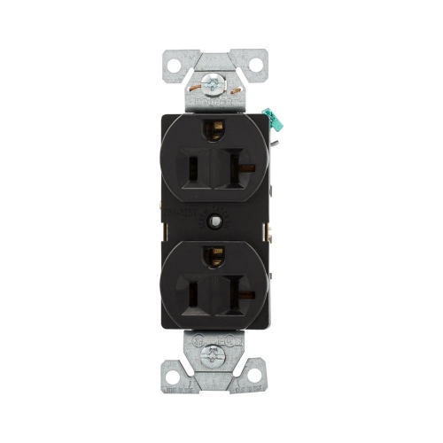 Eaton Wiring 20A Heavy-Duty EZ Link Duplex Receptacle, 125V, Black ...