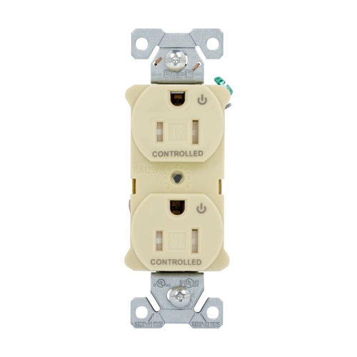 Eaton Wiring 15A Heavy-Duty EZ Link Duplex Receptacle, TR, Dual Control ...