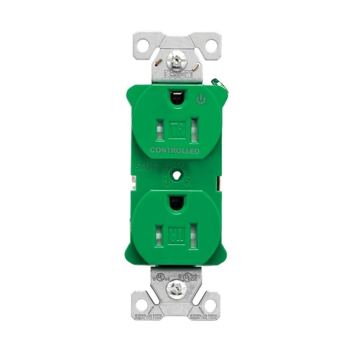 Eaton Wiring 15A Heavy-Duty EZ Link Duplex Receptacle, TR, Half Control ...
