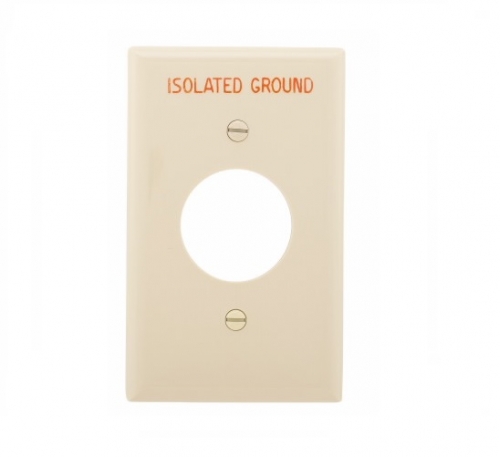 Eaton Wiring 1-Gang Isolated Ground Wallplate, Standard Size, 1.4" hole ...