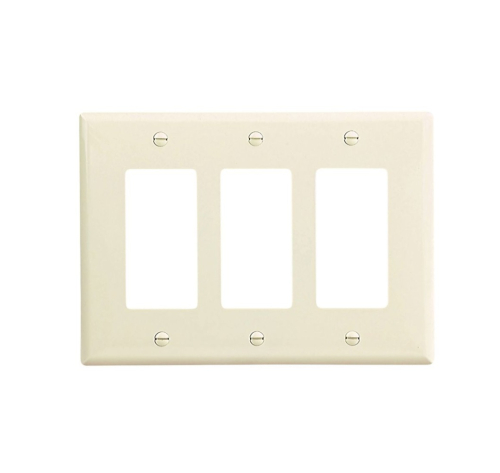 Eaton Wiring 3-Gang Wall Plate, Decorator, Midsize, Polycarbonate ...