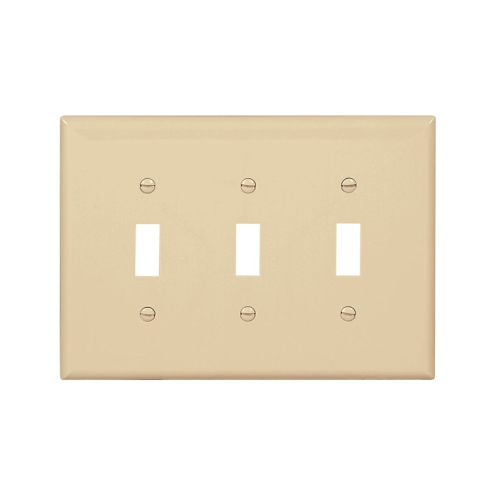 Eaton Wiring 3-Gang Wall Plate, Toggle, Midsize, Polycarbonate, Ivory ...