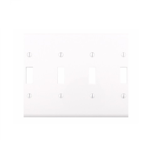 Eaton Wiring 6-Gang Toggle Wall Plate, Mid-Size, Polycarbonate, White ...