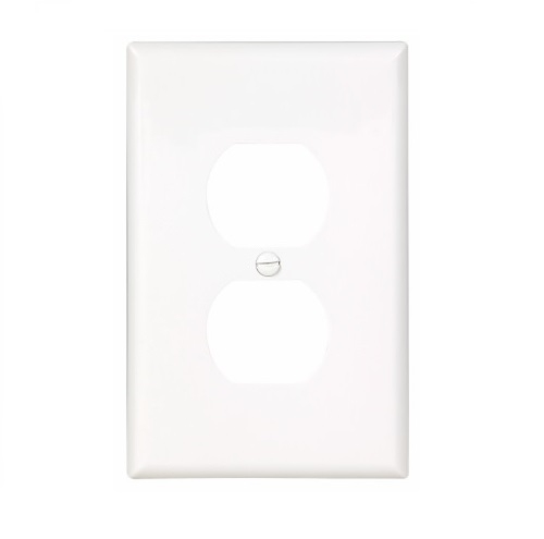 Eaton Wiring 1-Gang Duplex Wall Plate, Mid-Size, Polycarbonate, White ...