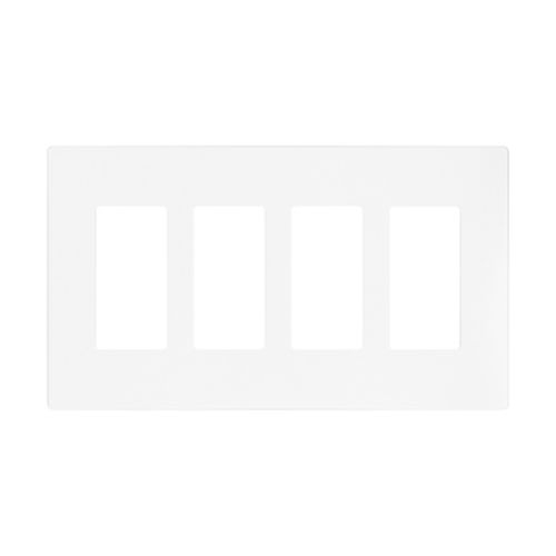 Eaton Wiring Decorator Wall Plate, Screwless, Midsize, 4-Gang, White ...