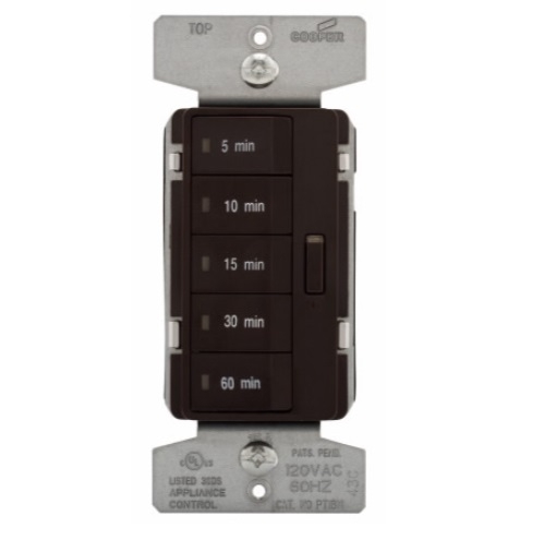 Eaton Wiring 1800W Minute Timer, 5-Button, Single-Pole, Brown (Eaton ...