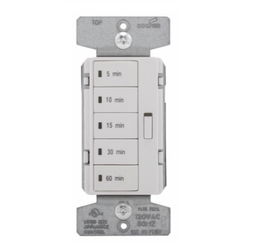 Eaton Wiring 1800W Minute Timer, 5-Button, Single-Pole, Almond/Ivory ...
