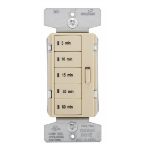 Eaton Wiring 1800W Minute Timer, 5-Button, Single-Pole, Ivory (Eaton ...