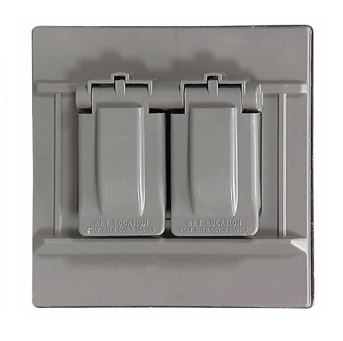 Eaton Wiring 1-Gang Duplex Receptacle Cover, Oversize, Gray (Eaton ...
