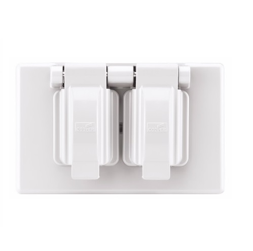 Eaton Wiring 1-Gang Duplex Receptacle Cover, Non-Metallic, White (Eaton ...