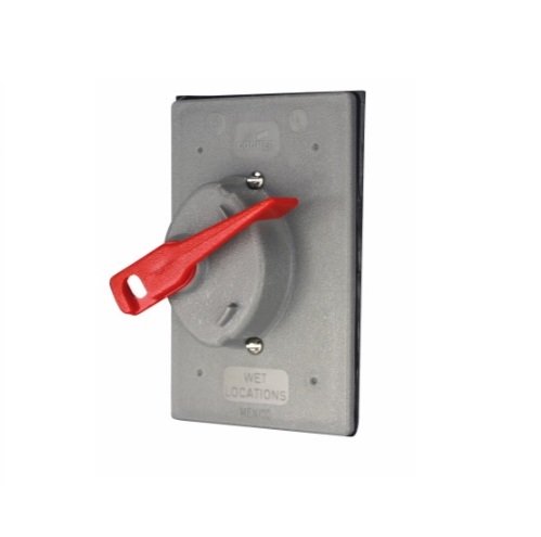 Eaton 1-Gang Switch Cover, Lockable, Flush Mount, Vertical, Grey (Eaton ...