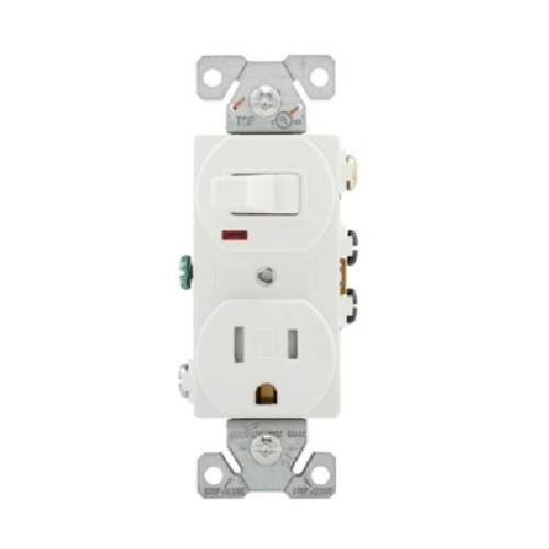 Eaton Wiring 15A TR Switch/Duplex Combo Receptacle, 1-Pole, #14-12 AWG ...