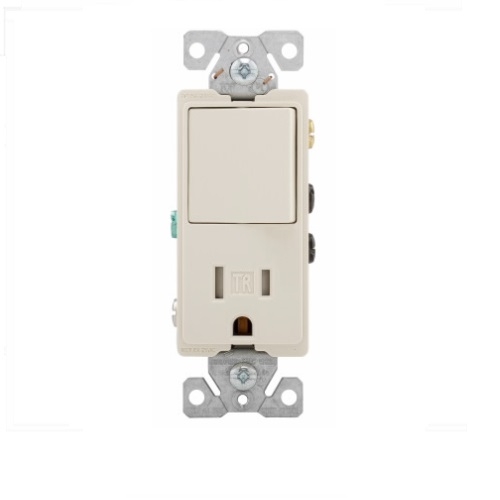 Eaton Wiring 15A TR Decora Switch/Duplex Combo Receptacle, 1-Pole, 125V ...