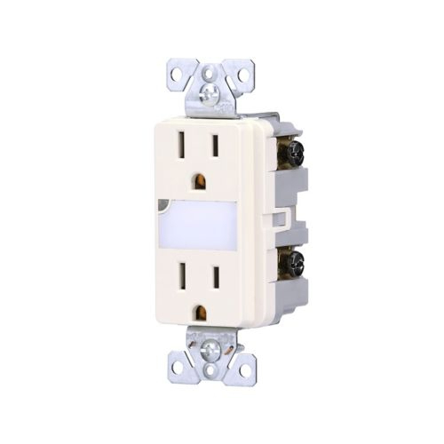 Eaton Wiring USB Type A Duplex Outlet w/ Night Light, 2-Pole, 12-14 AWG ...