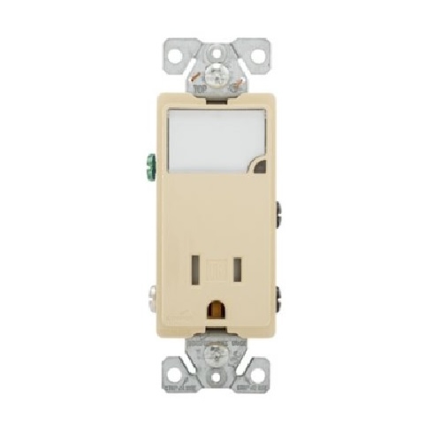 Eaton Wiring 15A TR Nightlight/Duplex Combo Receptacle, 2P3W, #14-12 ...