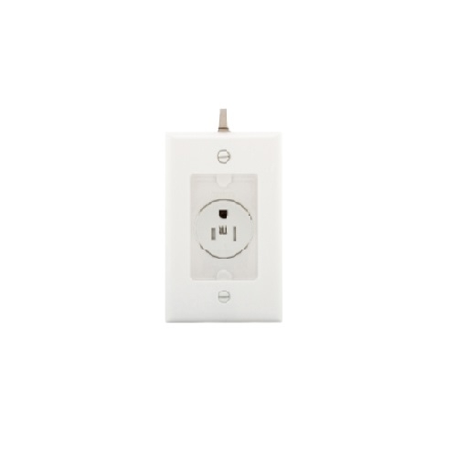 Eaton Wiring 15 Amp Single Receptacle Floor Box w/Clock Hanger, White ...
