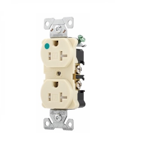 Eaton Wiring 20 Amp Duplex Receptacle, NEMA 5-20R, 2-Pole, Ivory (Eaton ...