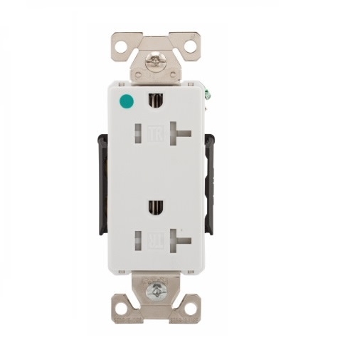 Eaton Wiring 20 Amp Duplex Receptacle, Tamper Resistant, 2-Pole, White ...
