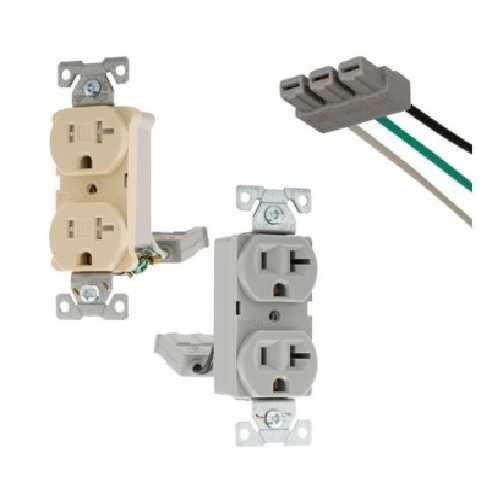 Eaton Wiring 20A TR CG Modular Duplex Receptacle, 2-Pole, 3-Wire, 125V ...