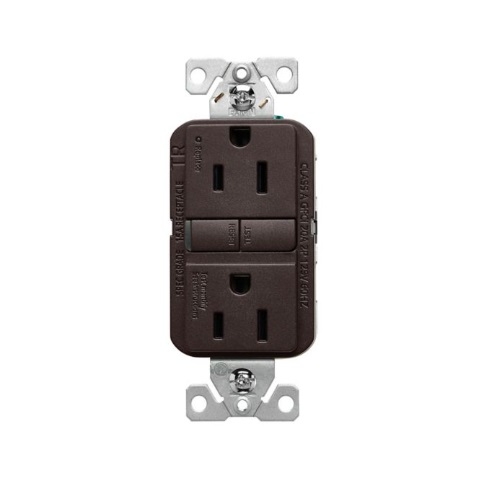 Eaton Wiring 15A TR Slim Self-Test GFCI Receptacle Outlet, 125V, Rubbed ...