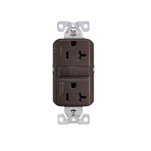 Eaton Wiring 20A TR Slim Self-Test GFCI Receptacle Outlet, B&S, 125V ...