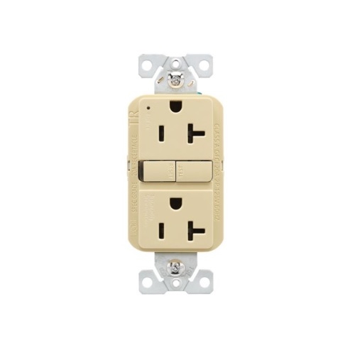 Eaton Wiring 20A TR Slim Self-Test GFCI Receptacle Outlet, B&S, 125V ...