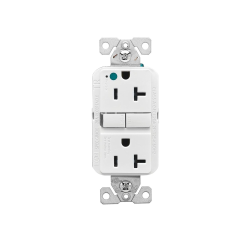 Eaton Wiring 20A Slim GFCI Receptacle, Hospital Grade, TR, 125V, White ...