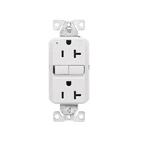 Eaton Wiring 20A TR & WR Slim Self-Test GFCI Receptacle Outlet, B&S ...