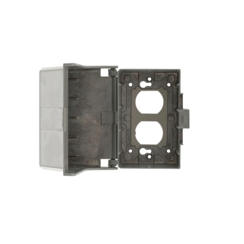 Eaton Wiring 1-Gang Vertical Metal Receptacle Cover, Weatherproof ...