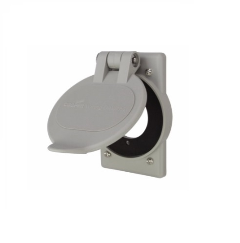 Eaton Wiring 1-Gang Weatherproof Receptacle Cover, Vertical, 1.75",Grey ...