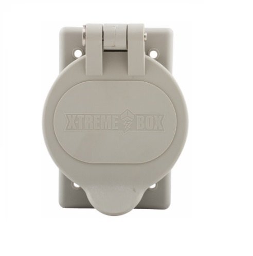 Eaton Wiring 1-Gang Weatherproof Receptacle Cover, Vertical, 2.25",Grey ...