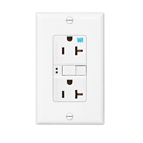 Eaton Wiring 20 Amp Weather Resistant GFCI Receptacle Outlet, White ...