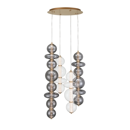 Eurofase 50-in 102W Atomo Chandelier, 4-Light, 4612 lm, 120V, 3000K ...