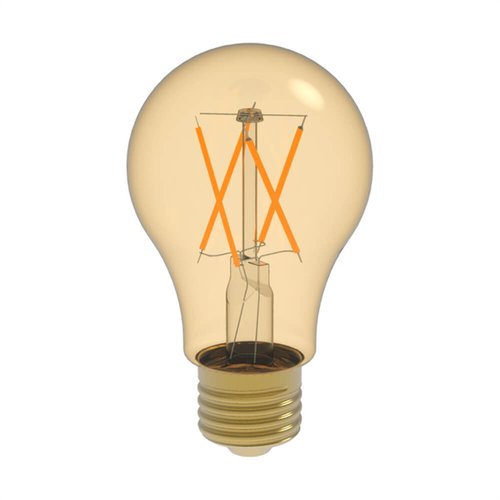 Euri Lighting 7W LED A19 Filament Bulb, Amber Glass, Dimmable, E26, 670 ...