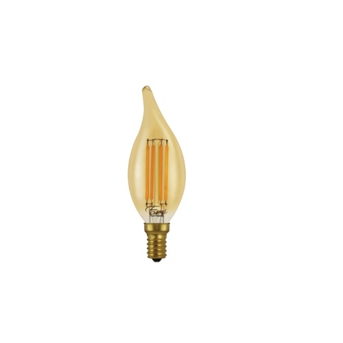 Euri Lighting 4.5W LED BA10 Filament Bulb, Dimmable, E12, 350 lm, 120V ...