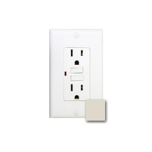 GP 15 Amp GFCI Receptacle Outlet w/LED, Light Almond (GP DG15-LA-B ...