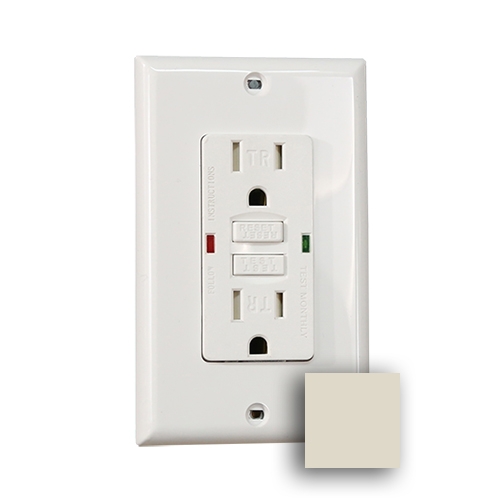 GP 20 Amp GFCI Receptacle Outlet w/ LED, Almond (GP DG20-AA-B ...