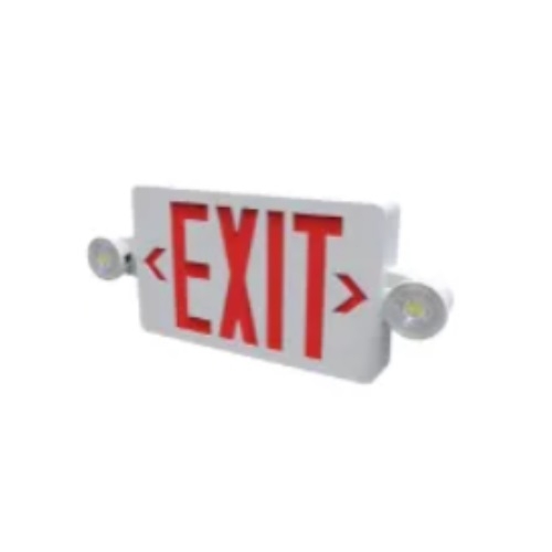 Halco 2.8W LED Evade Exit Sign & Emergency Unit Combo w/ Red Lettering ...