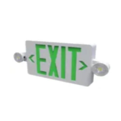 Halco 3.5W LED Evade Exit Sign & EM Unit Combo w/ Green Lettering & RC ...