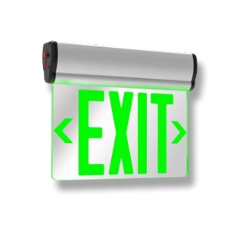 Halco Emergence Edgelit Exit Sign w/ Red & Green, Single/Double Face ...