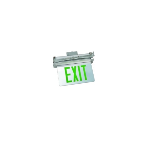 ILP Lighting Surface Mount Exit Sign w/ BBU, Two Side, 120V/277V Green ...