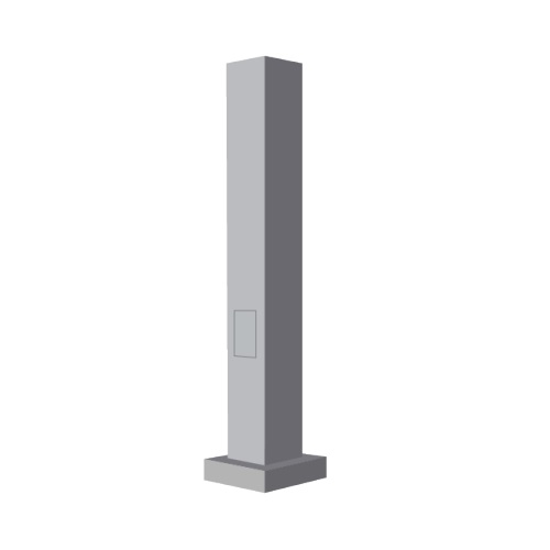 ILP Lighting 20-ft Straight Square Steel Pole, VWP, Single, 4-in, 11 ...